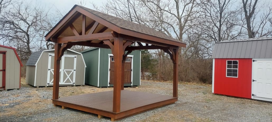 10x12 Pavilion with Composite Floor Ready for Delivery White Post