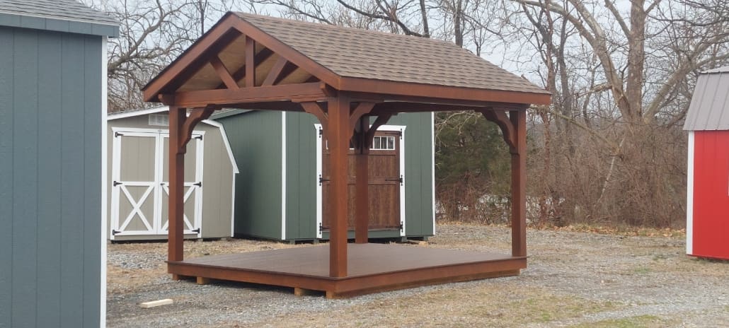 10x12 Pavilion with Composite Floor Ready for Delivery White Post