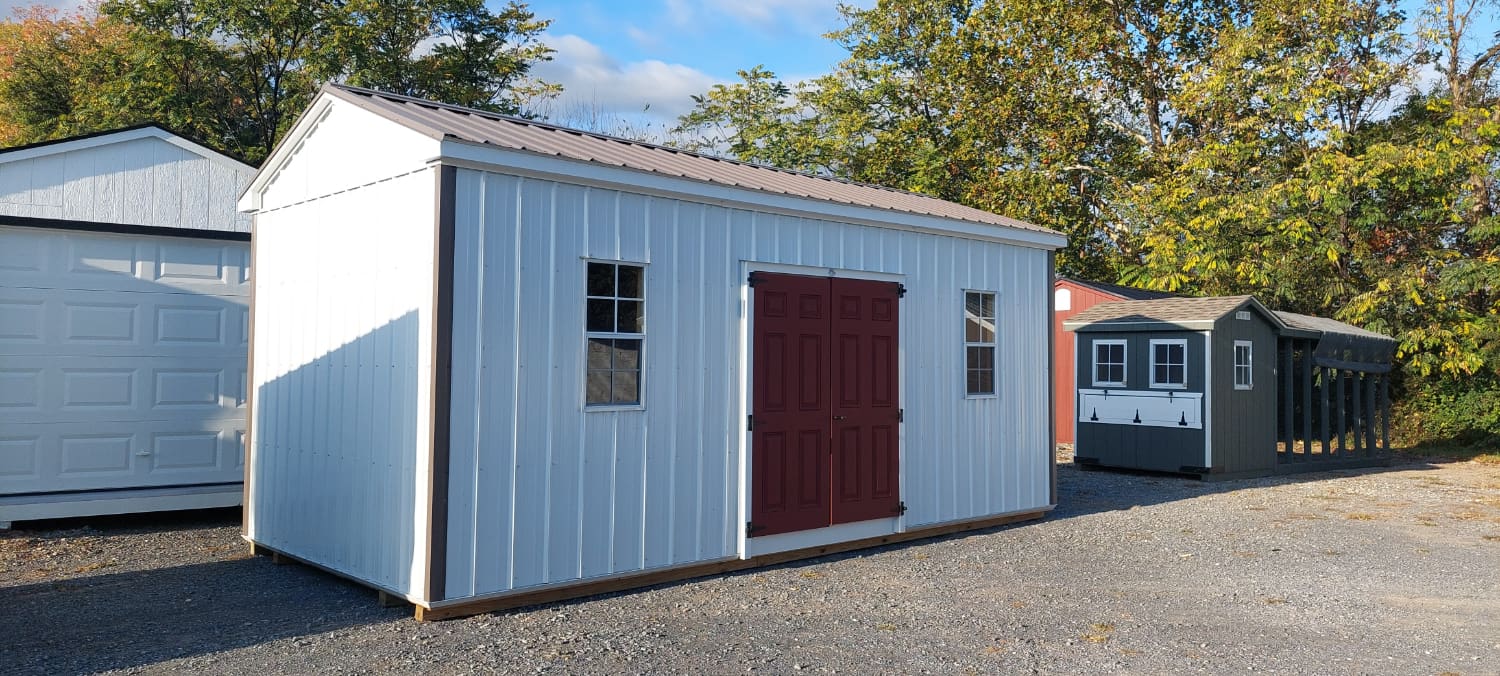 10x20 Metal Cottage with Workbench Valley Structures Winchester Lot