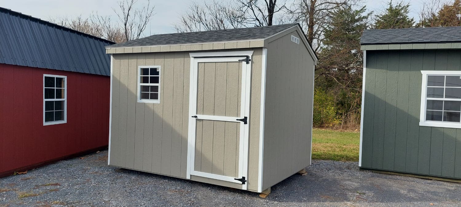 8x10 Economy Cottage with Single Door and window Valley Structures